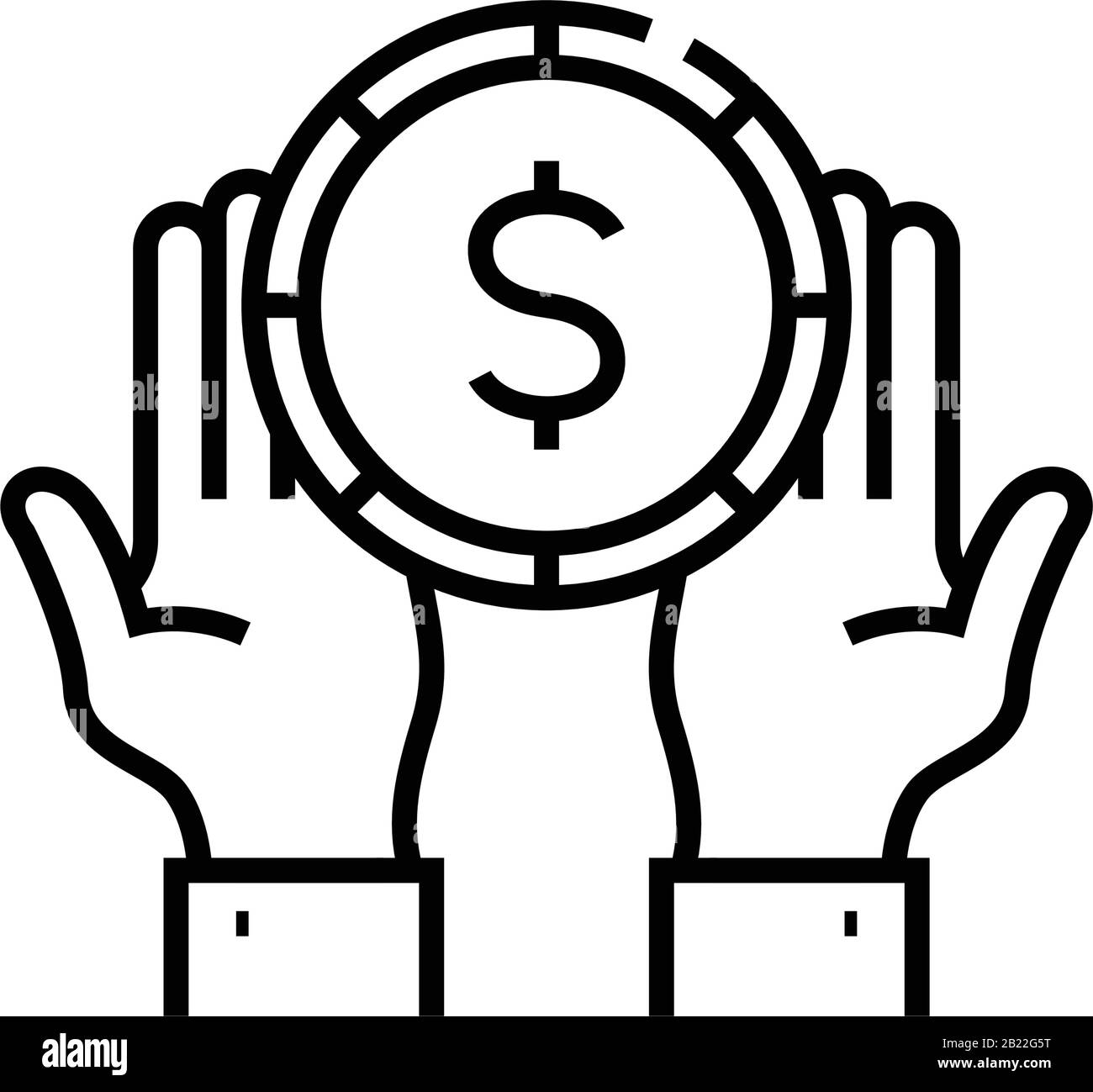 Money savings line icon, concept sign, outline vector illustration ...