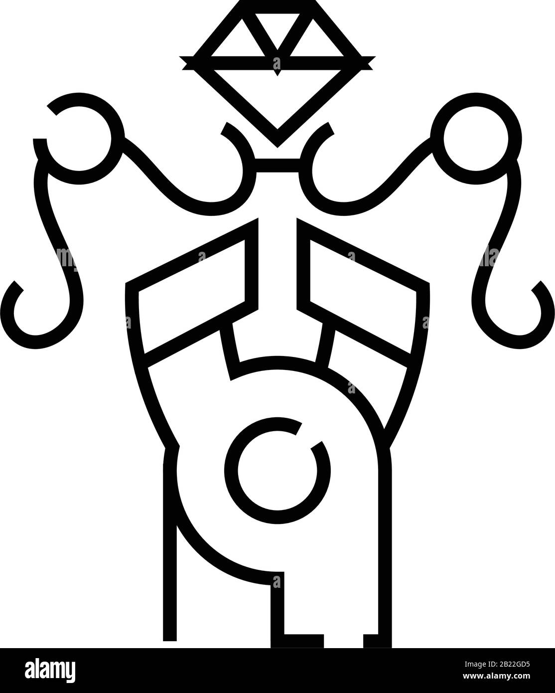 Jewellery work line icon, concept sign, outline vector illustration ...