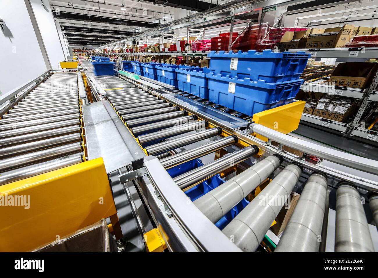 BEIJING, CHINA - JUNE 03, 2019: Modern automation of warehouse ...