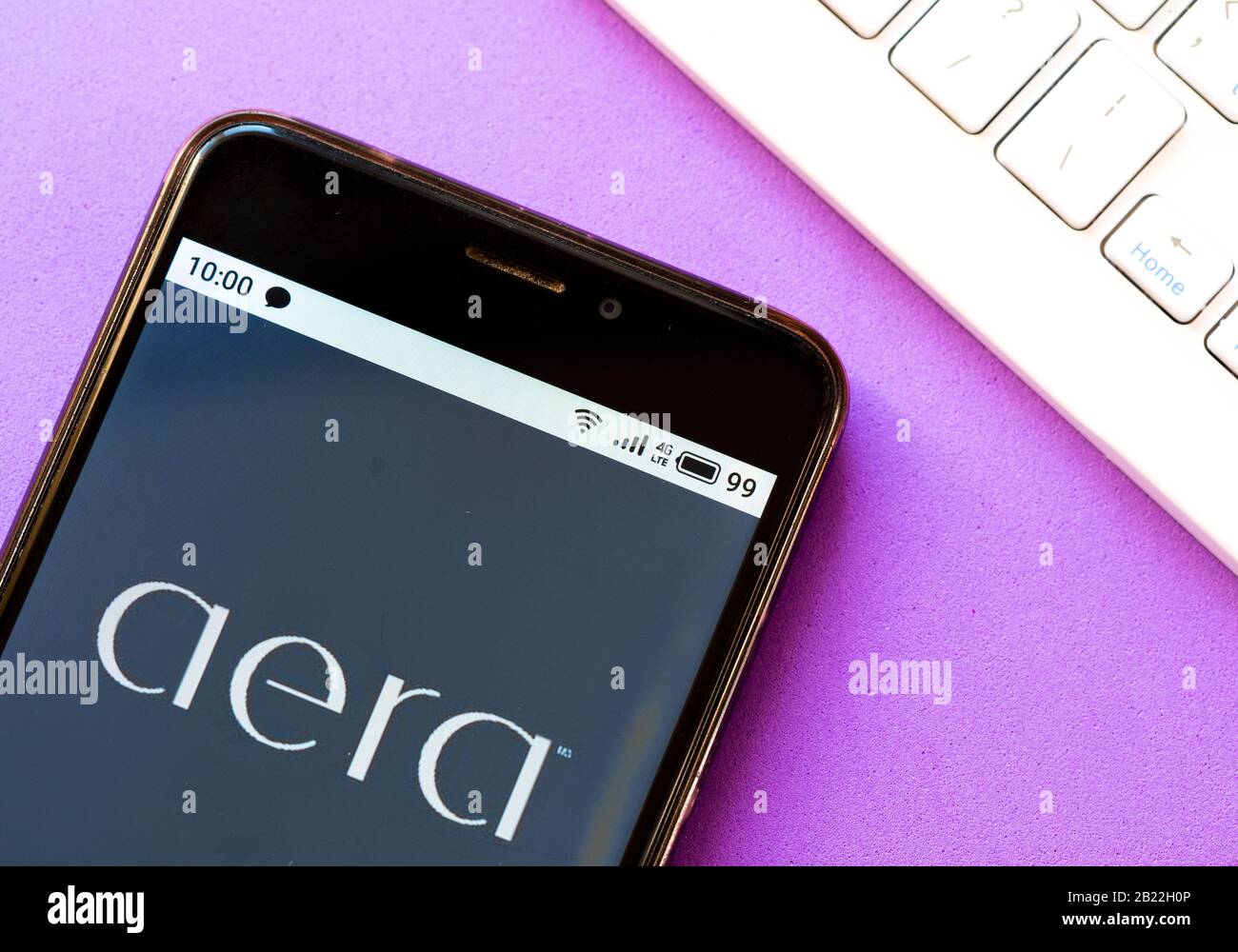 In this photo illustration the Aera logo is seen displayed on a ...