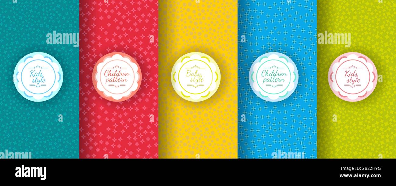 Kids colorful seamless pattern. Cute Baby design Stock Vector Image ...