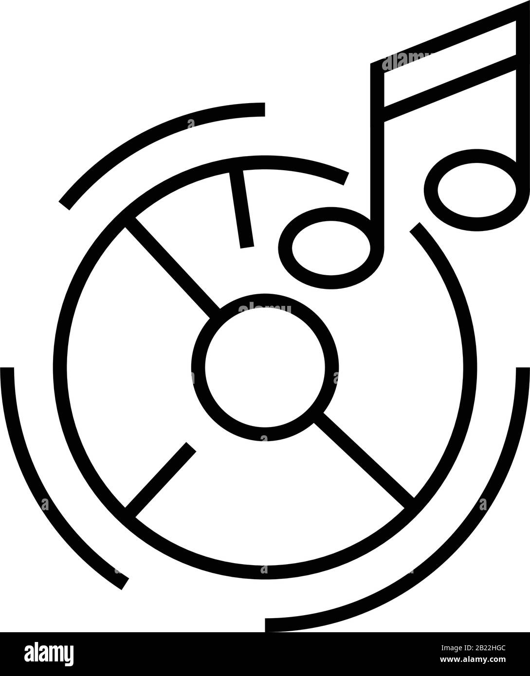 Musical plate line icon, concept sign, outline vector illustration ...