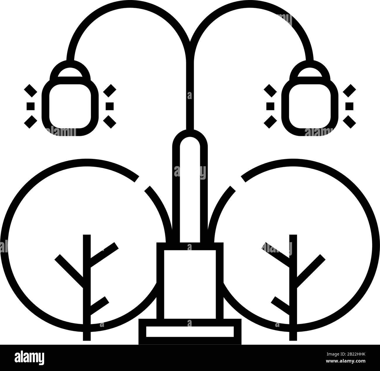 Lighting yard line icon, concept sign, outline vector illustration, linear symbol Stock Vector ...