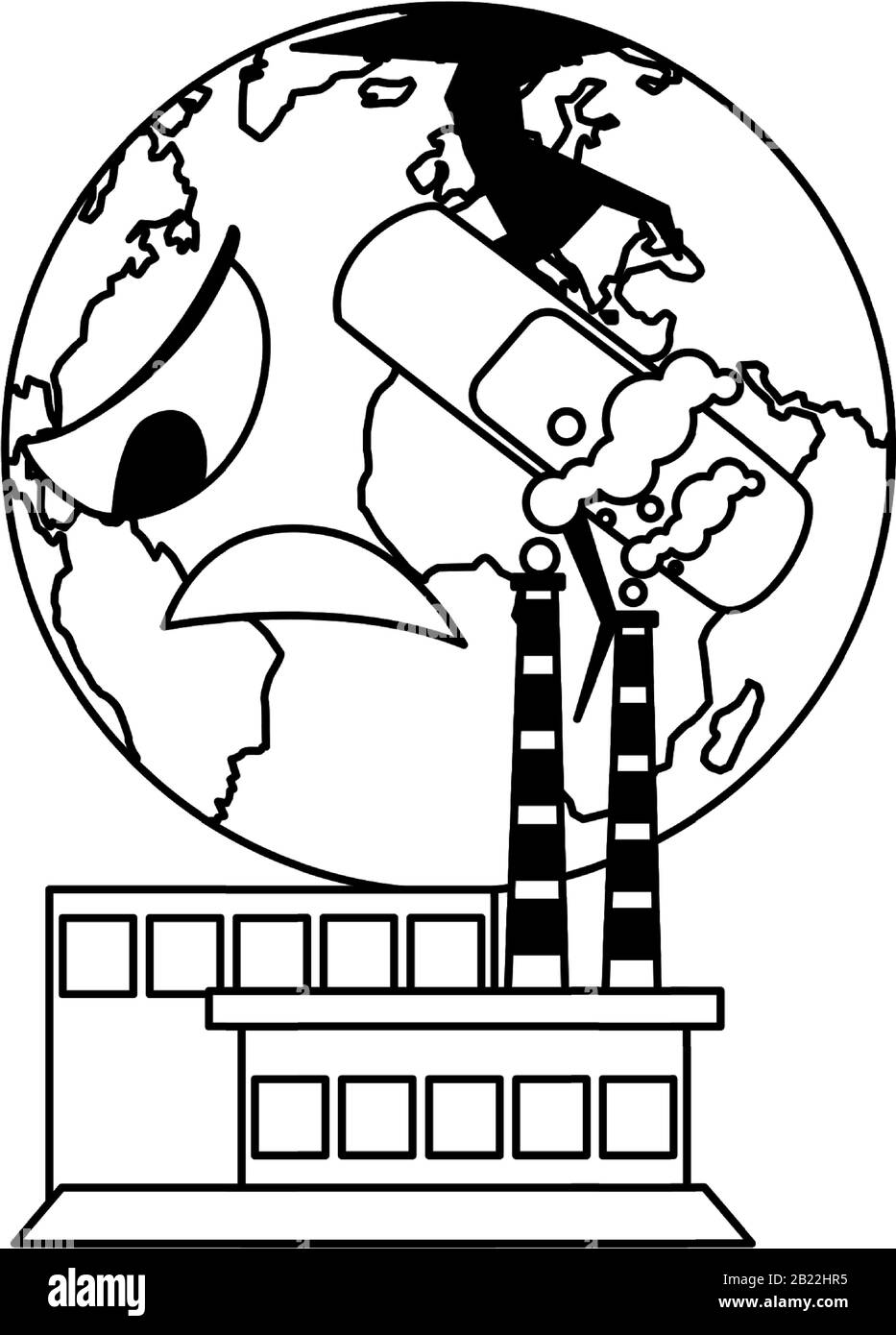 planet earth sick for pollution over white background vector ...