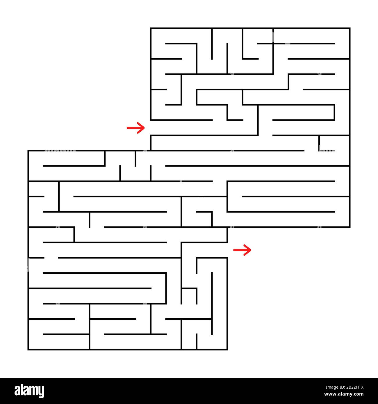 Abstract square isolated maze. Black color. An interesting and useful ...