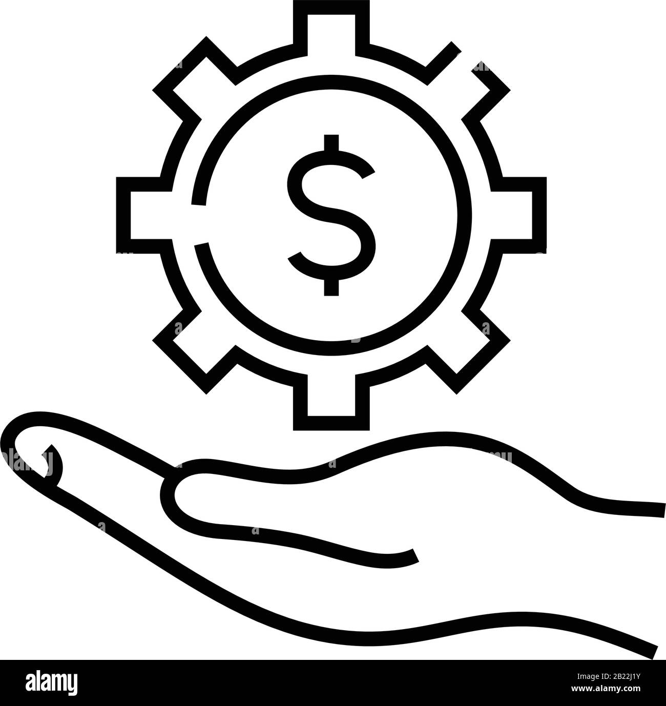 Making money line icon, concept sign, outline vector illustration ...