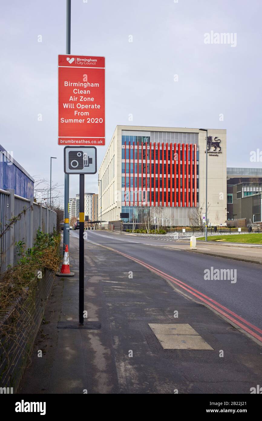 Clean air zone signage on the outskirts of the city centre Stock Photo ...
