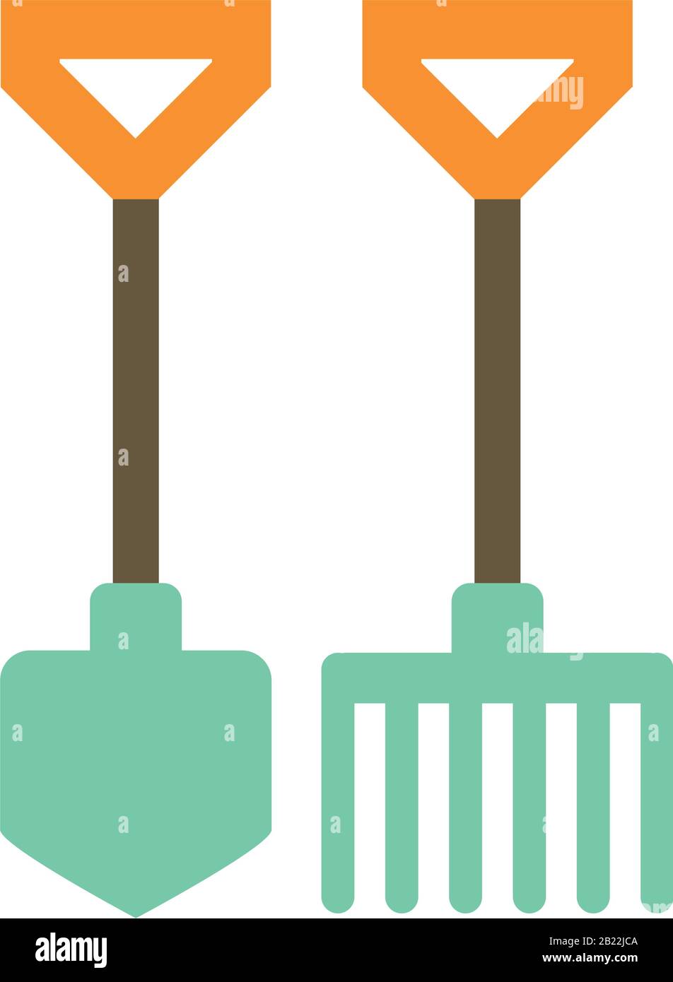 Isolated rake and shovel flat style icon vector design Stock Vector ...