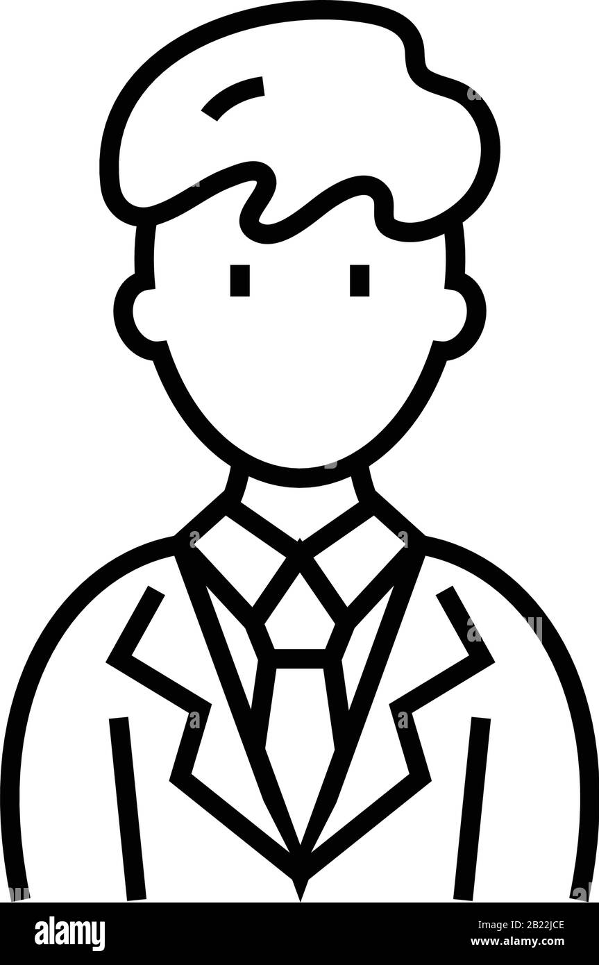 Member line icon, concept sign, outline vector illustration, linear ...