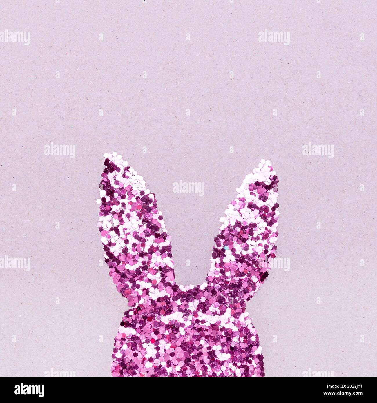Easter bunny rabbit made of pink glitter. Happy easter concept Stock ...