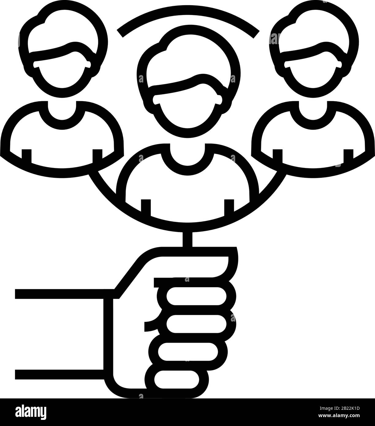 Needful staff line icon, concept sign, outline vector illustration ...