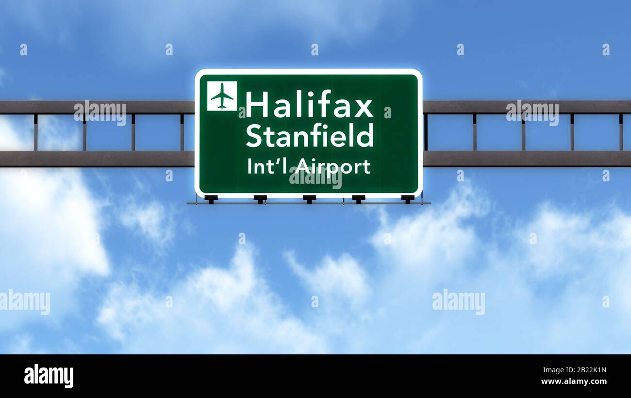 Halifax Canada Airport Highway Road Sign 3D Illustration Stock Photo ...