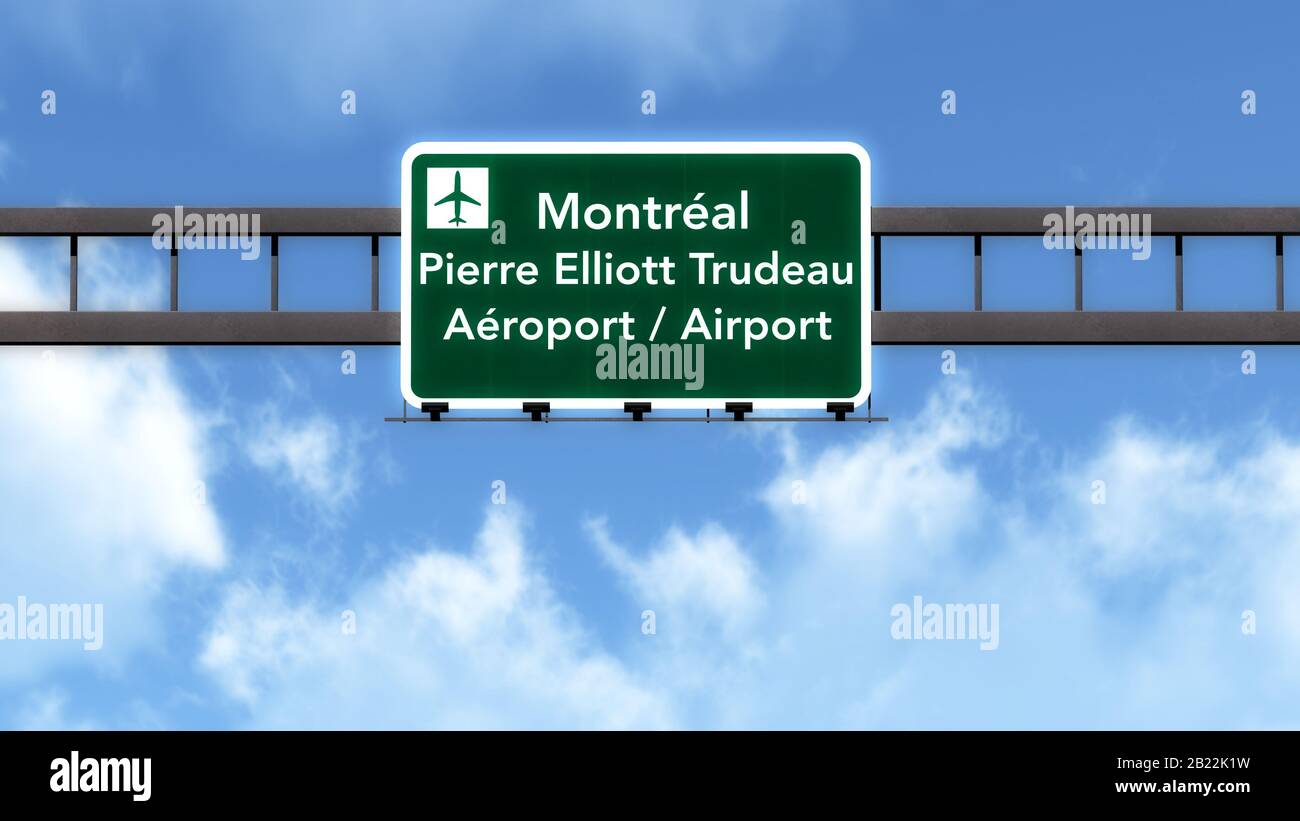 Montreal Canada Airport Highway Road Sign 3D Illustration Stock Photo ...