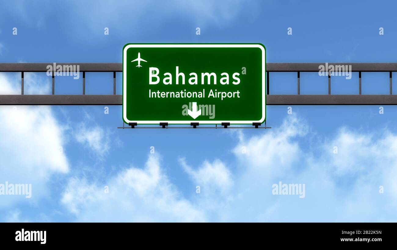 Bahamas Airport Highway Road Sign 3D Illustration Stock Photo - Alamy