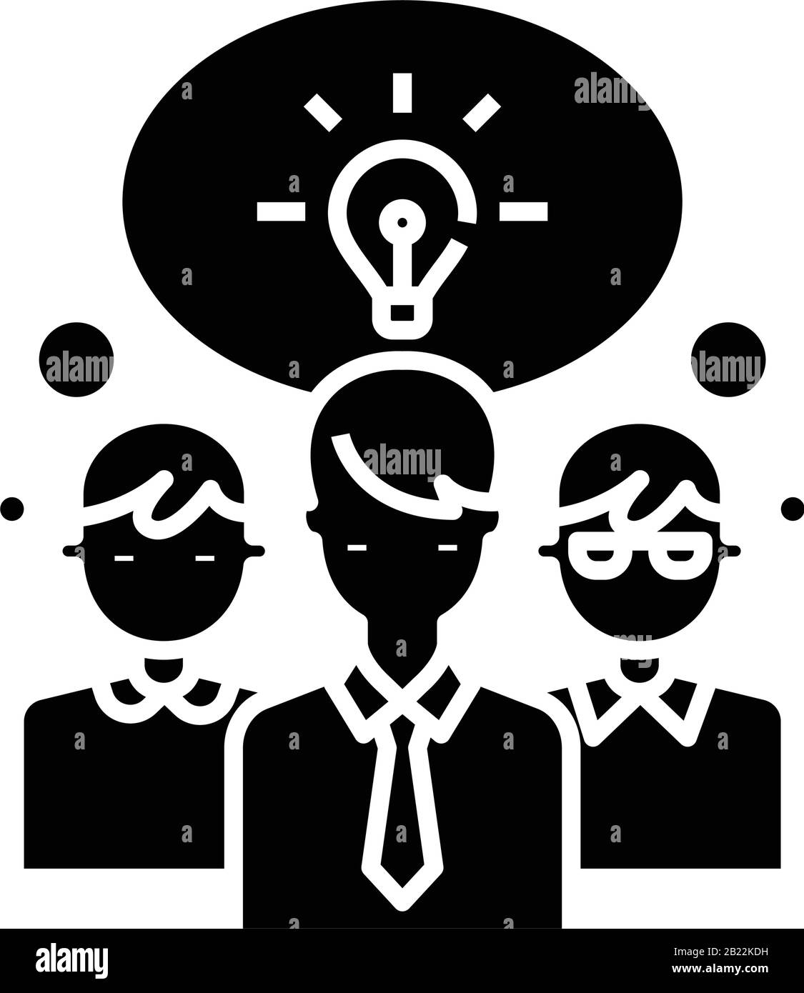 Collective brainstorm black icon, concept illustration, vector flat ...