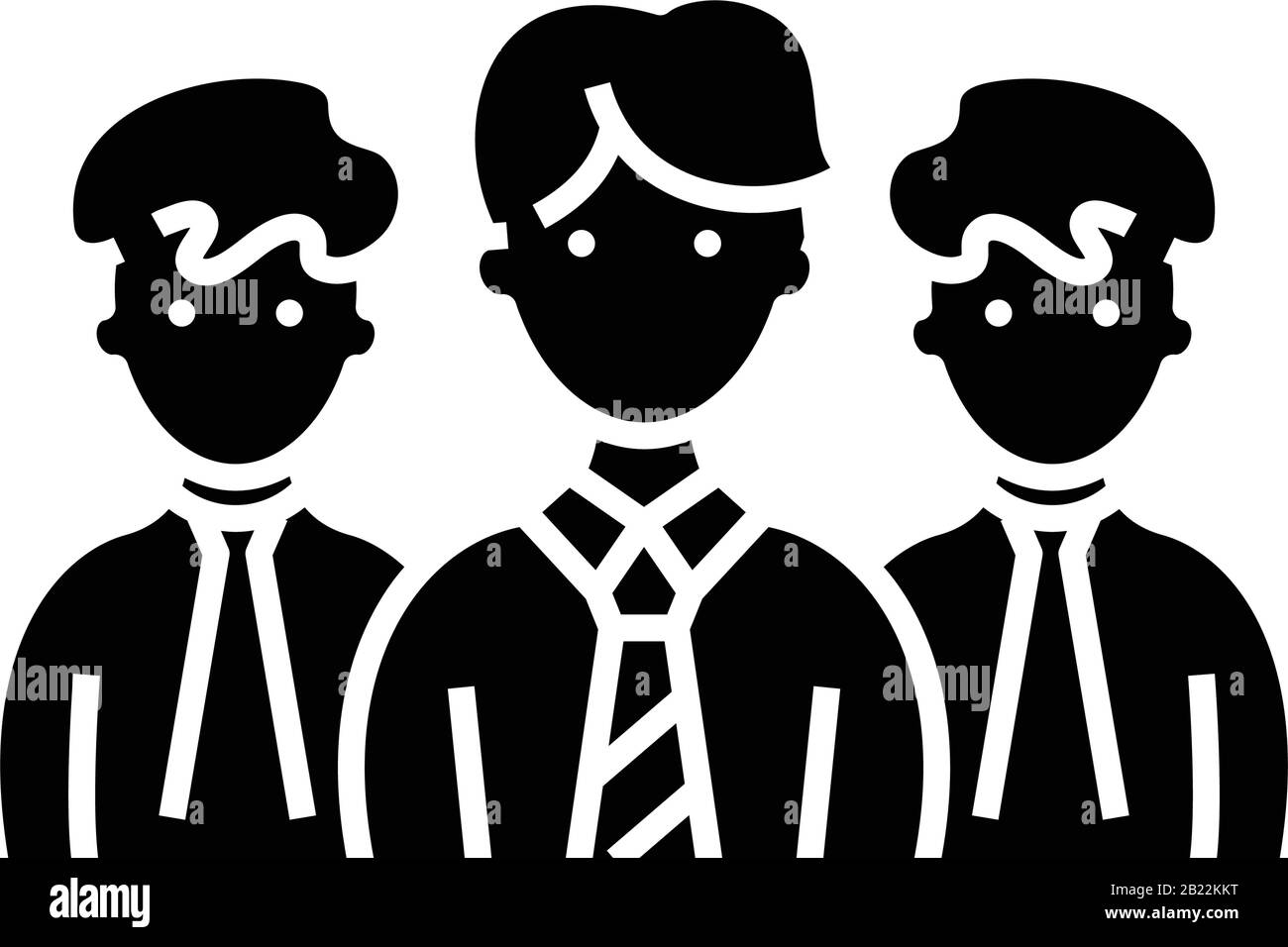 Collective of employees black icon, concept illustration, vector flat ...