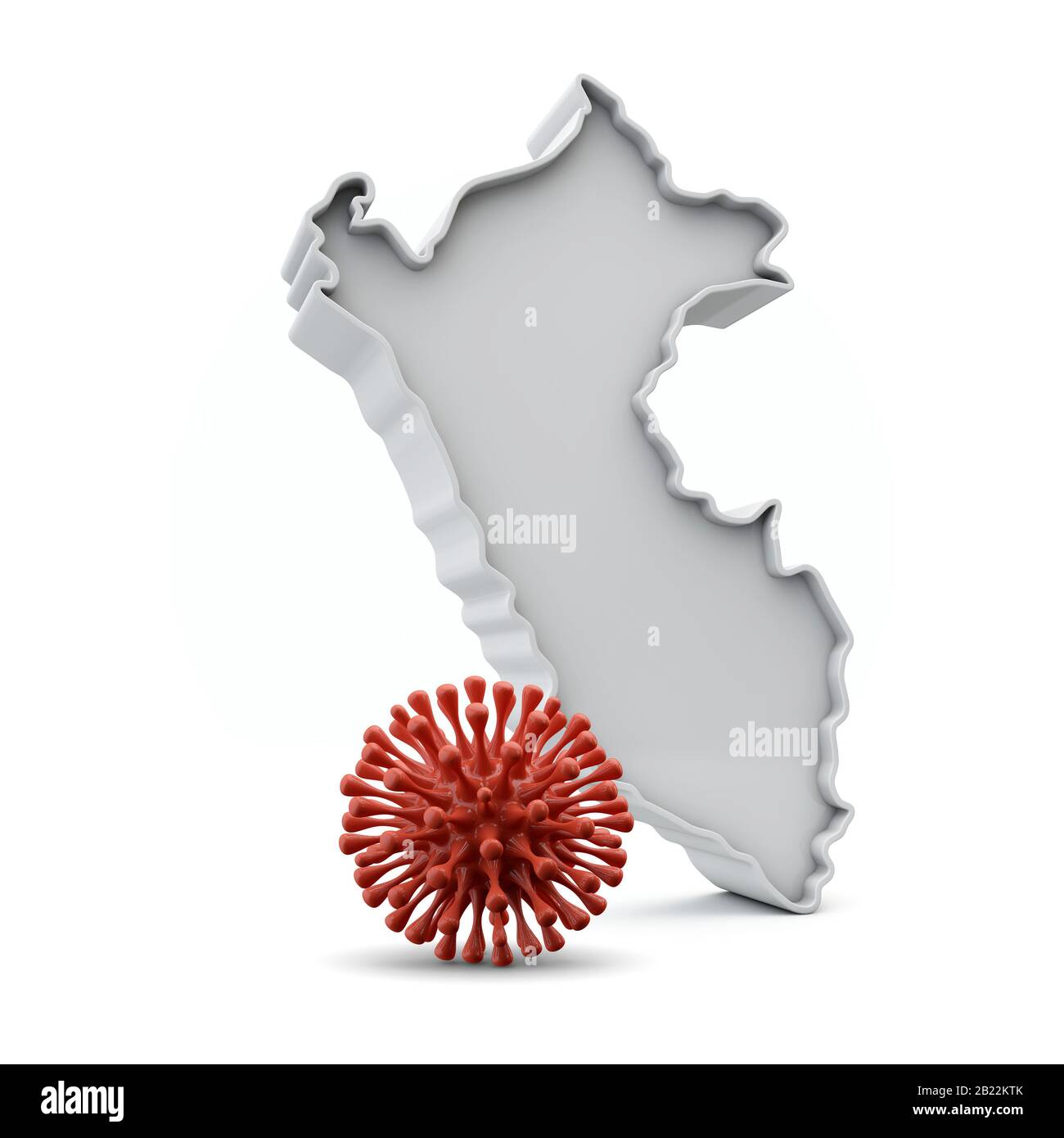 Map of Peru with deadly corona virus. 3D Rendering Stock Photo - Alamy
