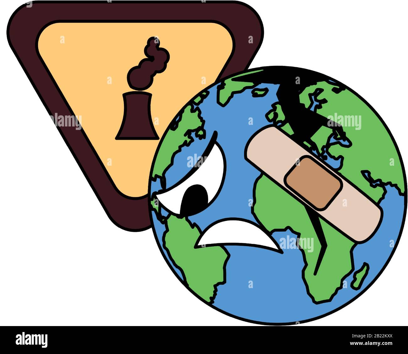 planet earth sick for pollution over white background vector ...