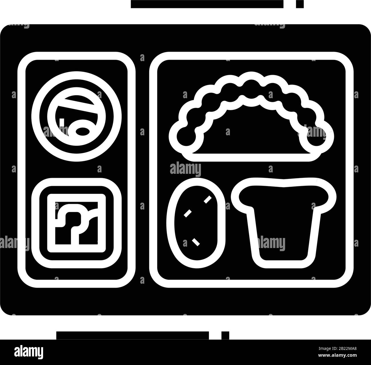 Dinner black icon, concept illustration, vector flat symbol, glyph sign ...