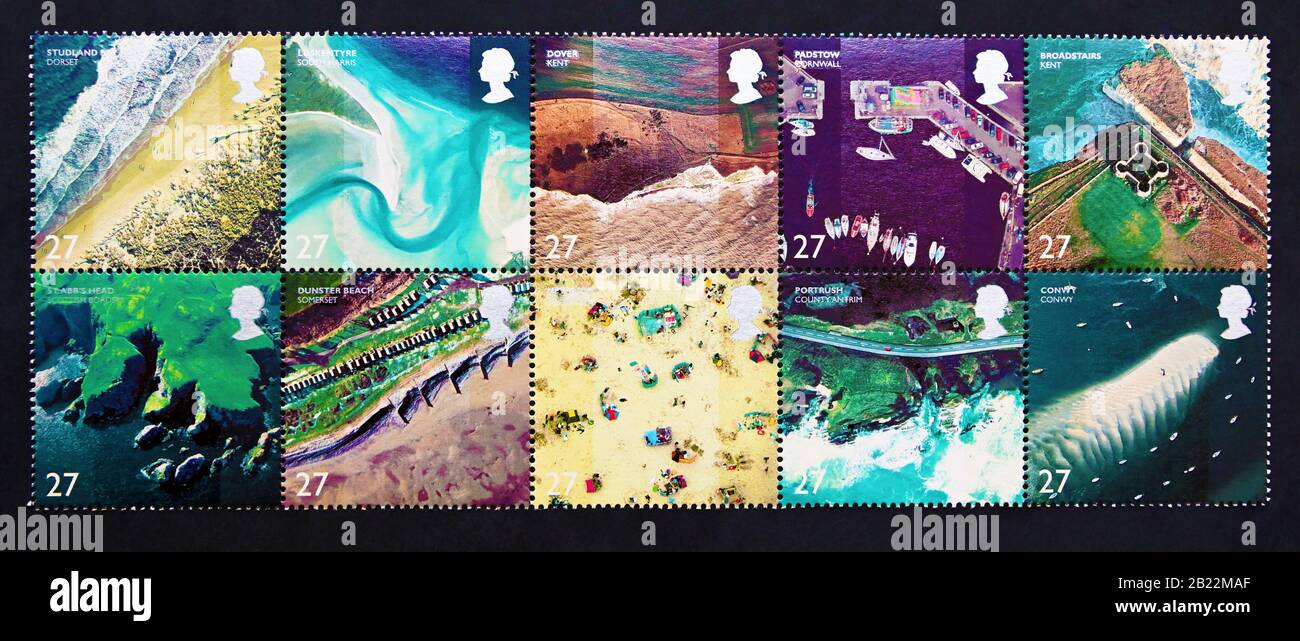 Postage stamps. Great Britain. Queen Elizabeth II. British Coastlines ...