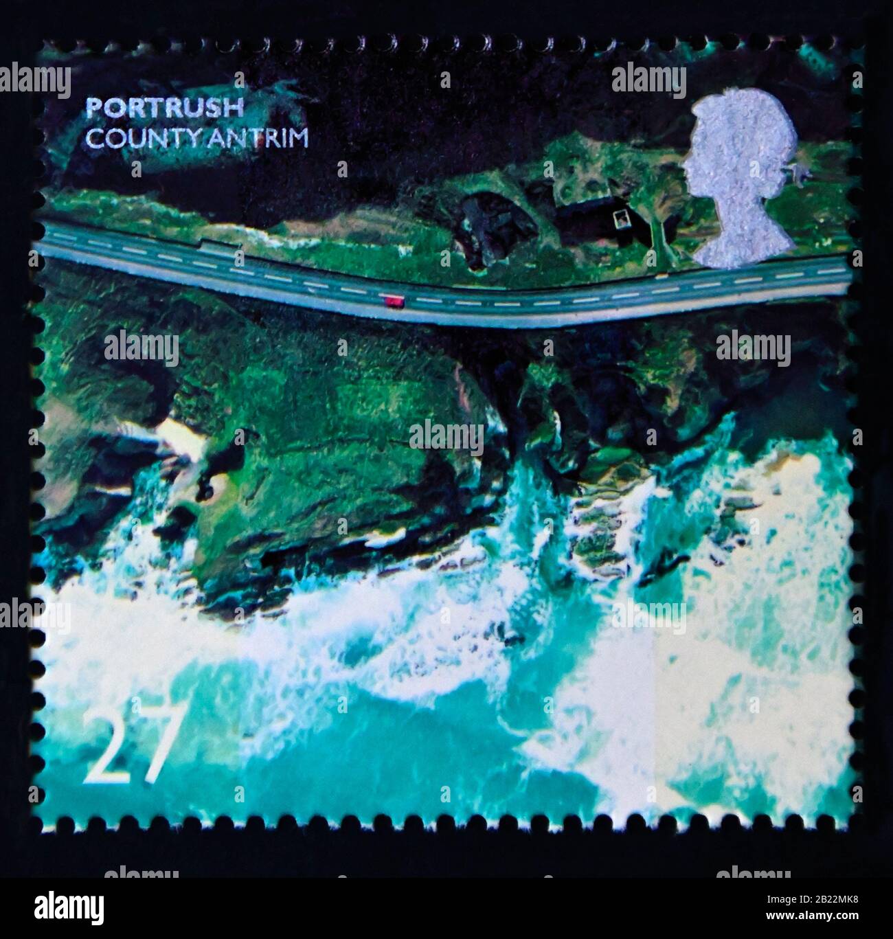 Postage stamp. Great Britain. Queen Elizabeth II. British Coastlines ...