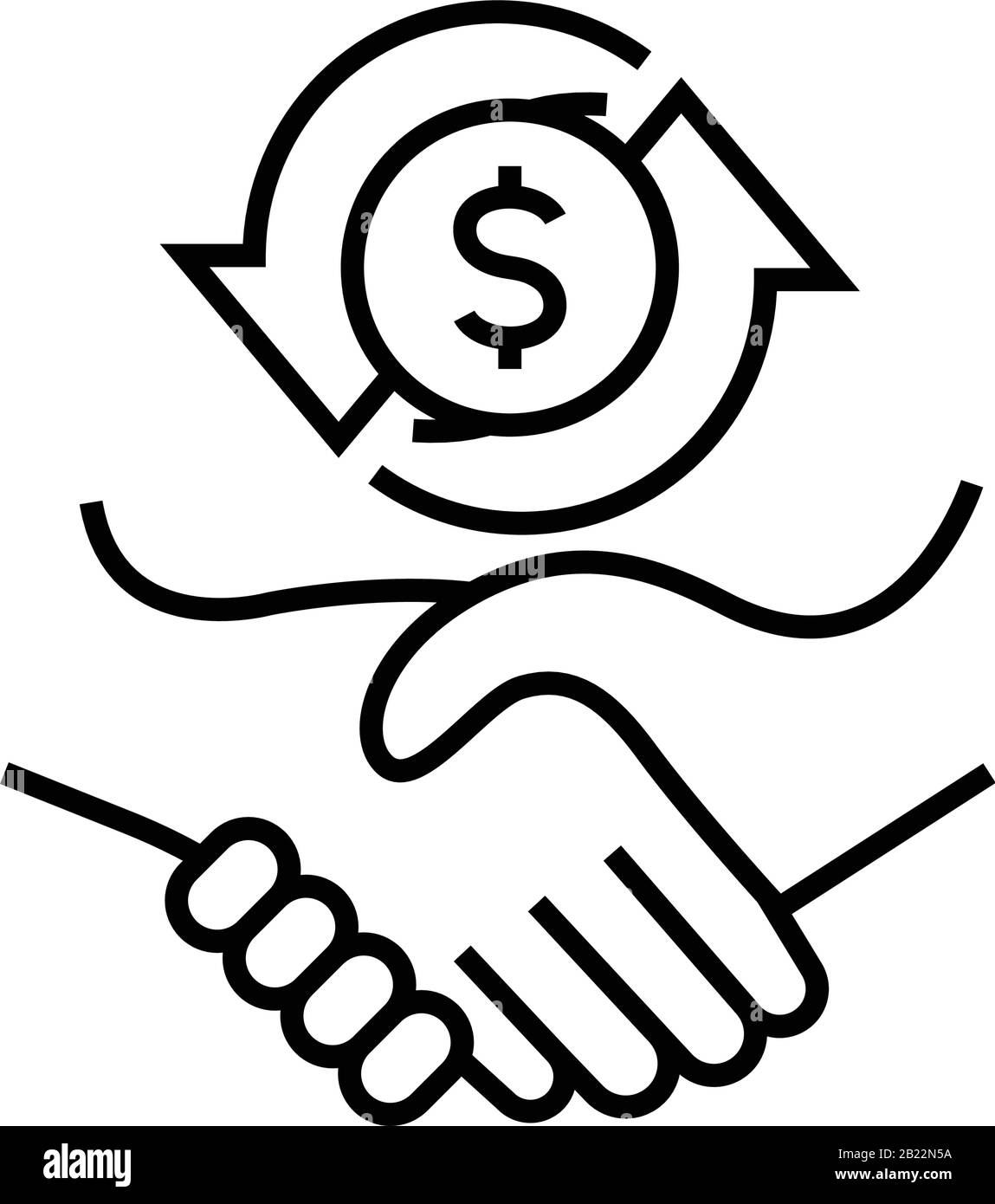 Partnership agreement line icon, concept sign, outline vector ...