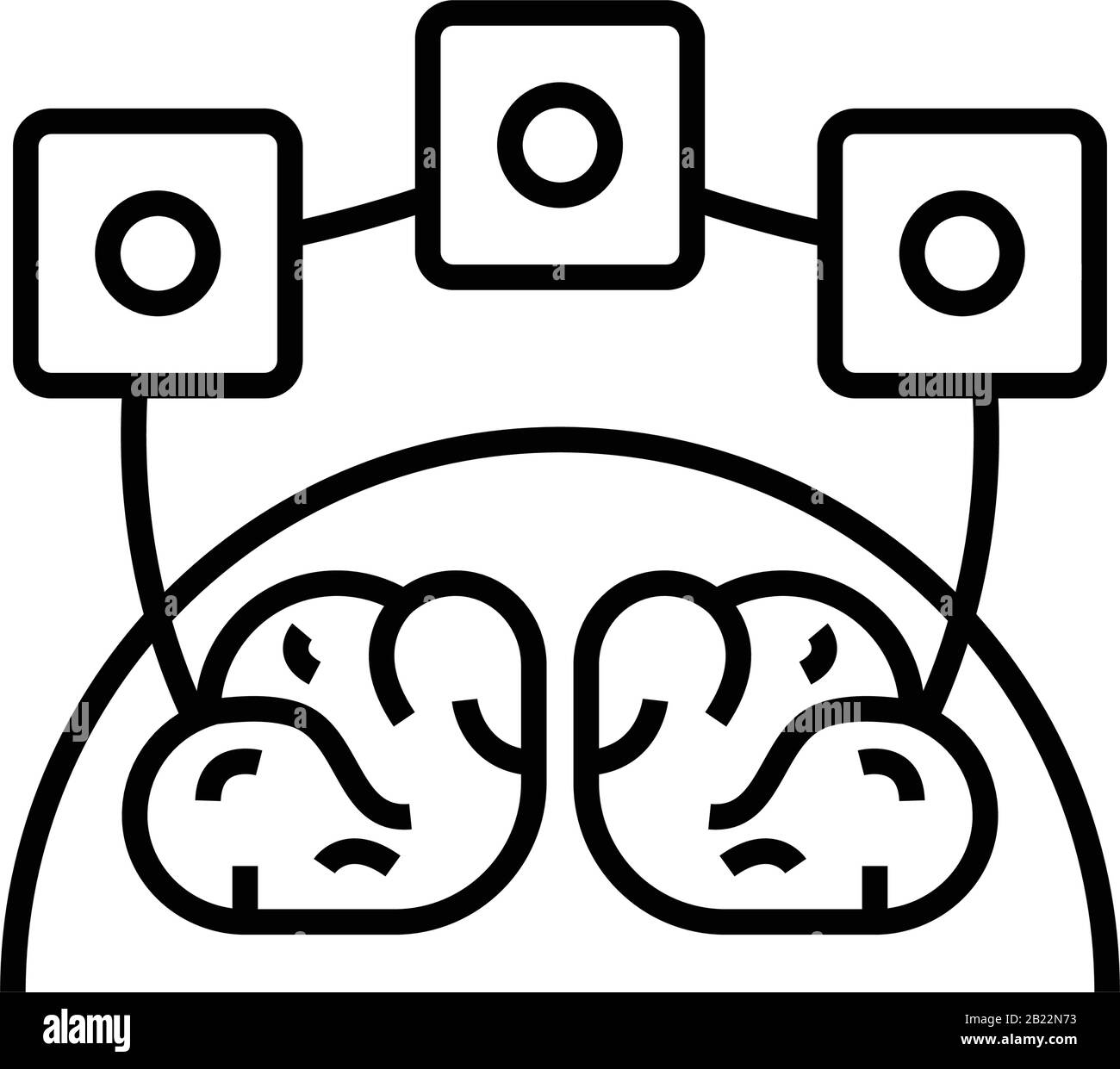 Mind configuration line icon, concept sign, outline vector illustration ... Mind configuration line icon, concept sign, outline vector illustration ...