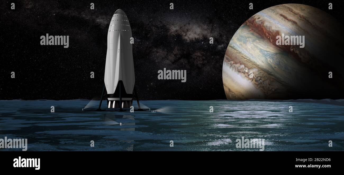 MARS - 24 Oct 2019 - Artist's impression of a SpaceX Starship on the ...