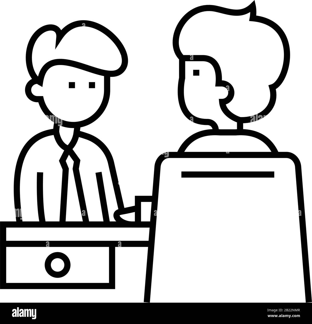 Job interview line icon, concept sign, outline vector illustration, linear symbol Stock Vector ...