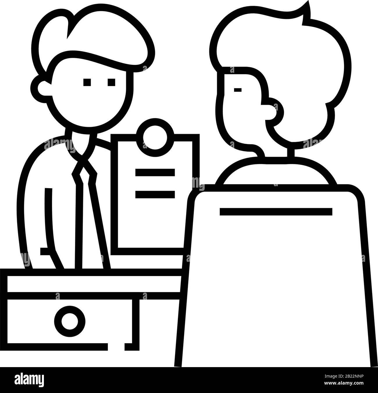 Job application line icon, concept sign, outline vector illustration ...