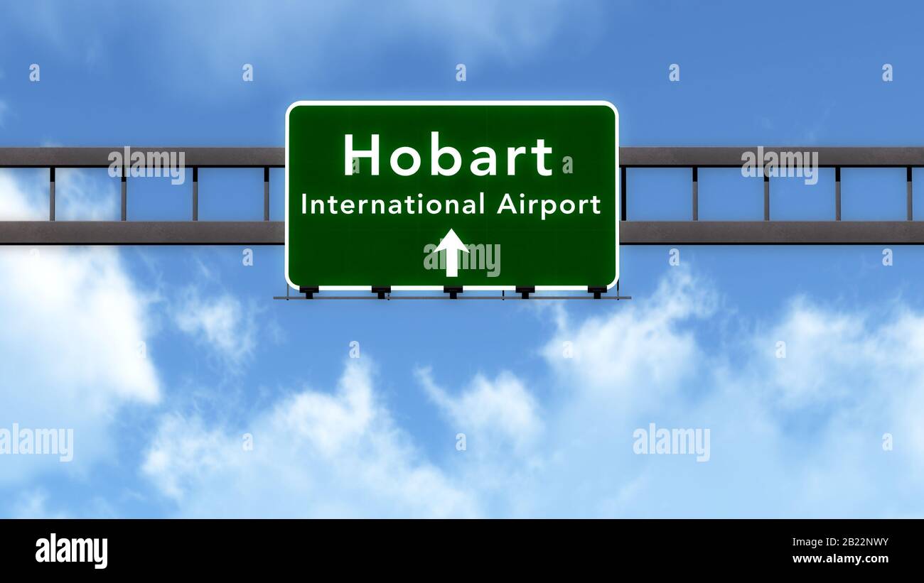 Hobart Australia Airport Highway Road Sign 3D Illustration Stock Photo ...