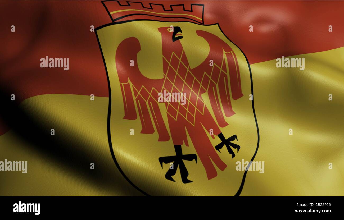 3D Illustration of a waving city flag of Potsdam (Germany country Stock ...