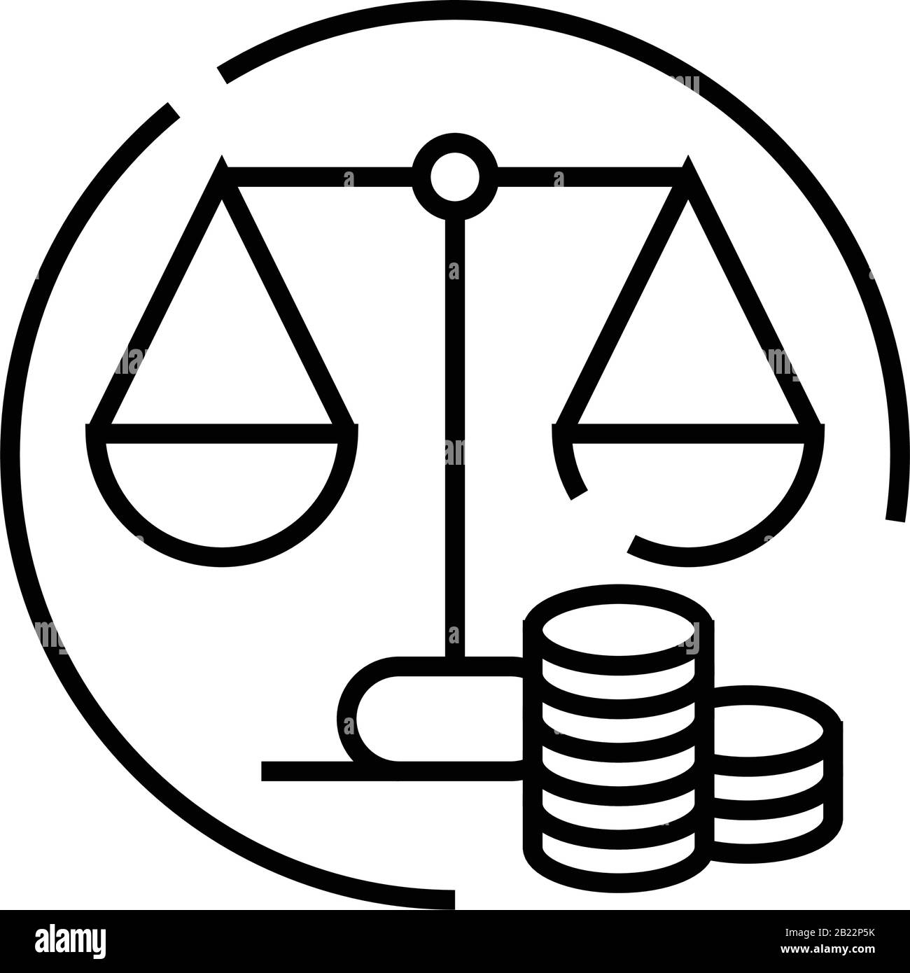 Money balance line icon, concept sign, outline vector illustration ...