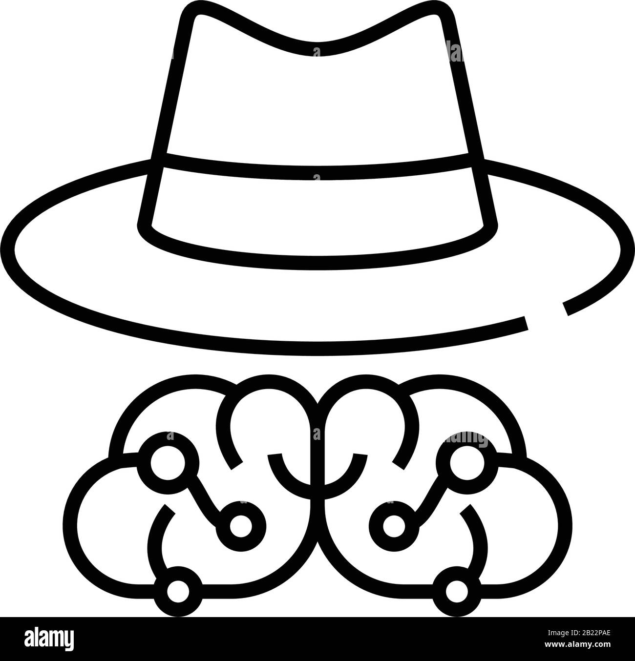 Intellegence line icon, concept sign, outline vector illustration ...