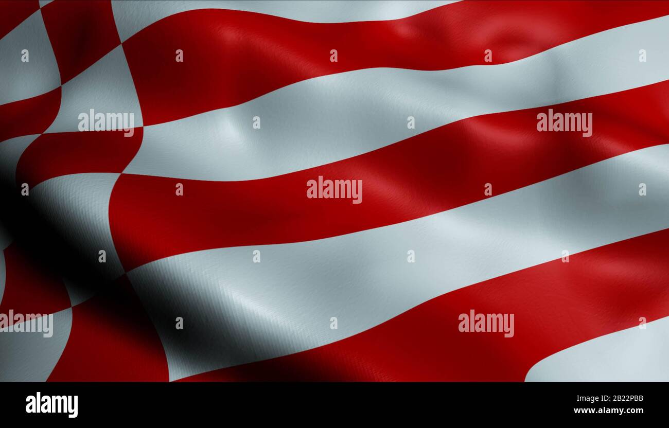 3D Illustration of a waving city flag of Bremen (Germany country Stock ...