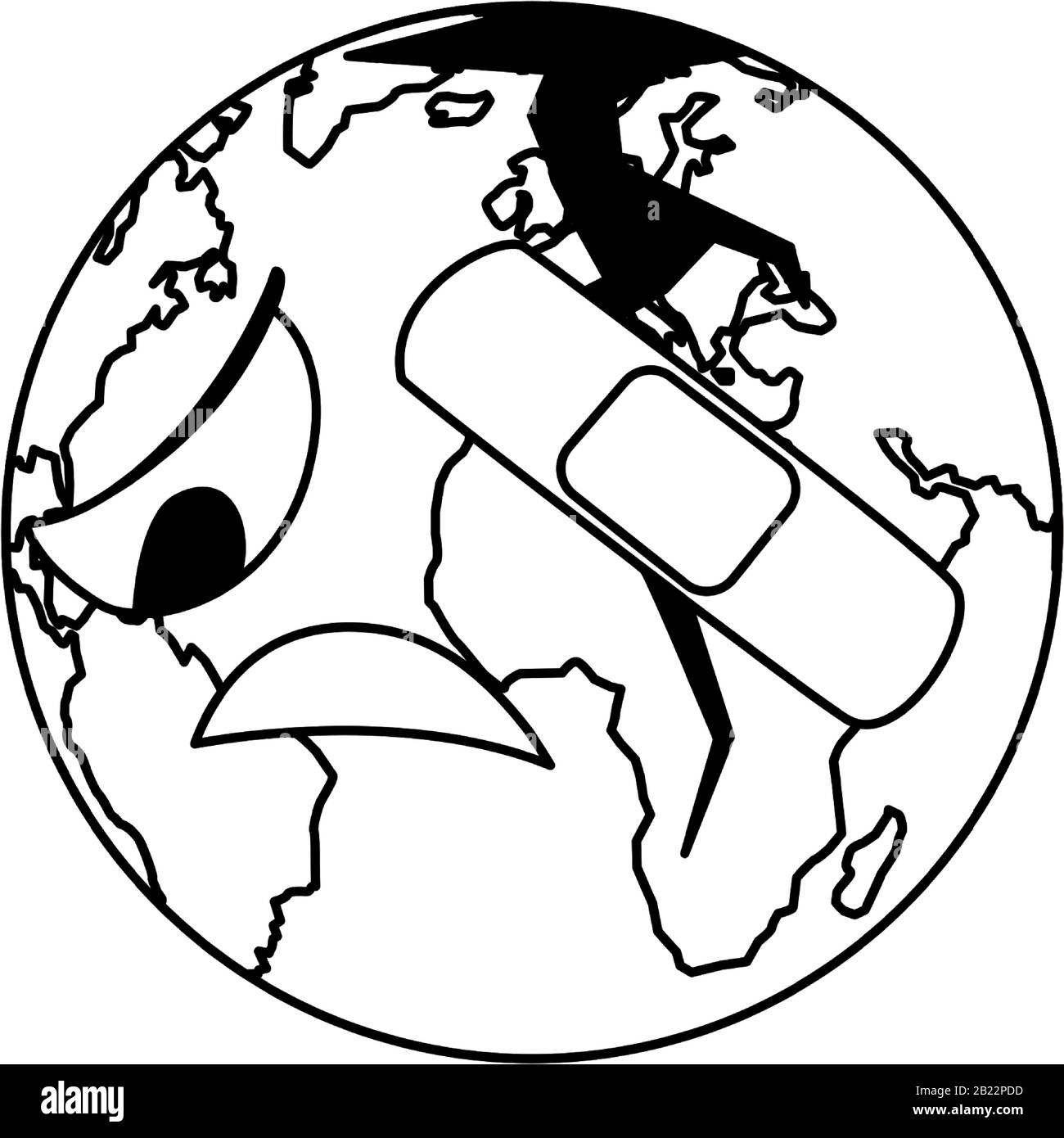 planet earth sick for pollution over white background vector ...