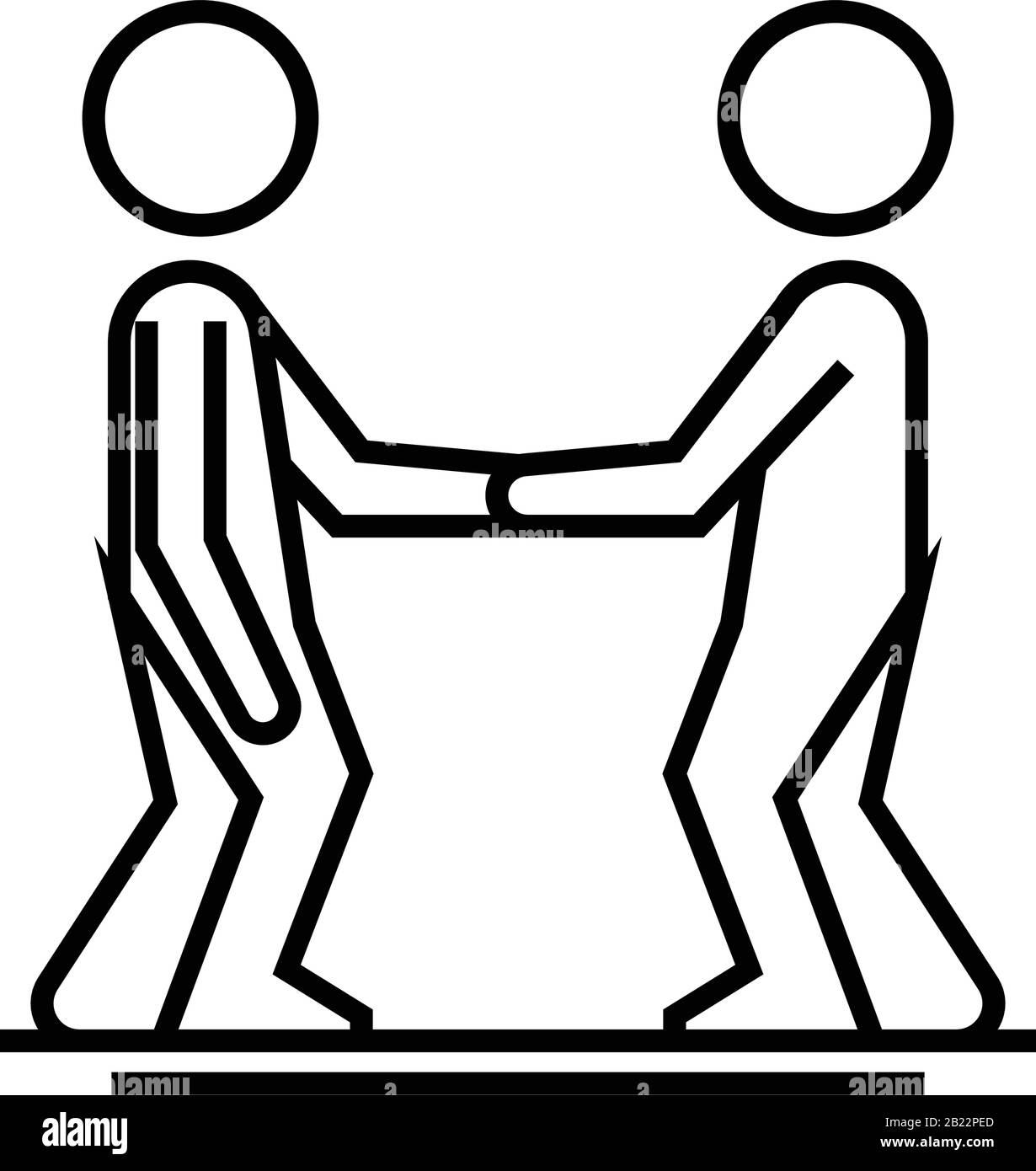 Meeting process line icon, concept sign, outline vector illustration ...