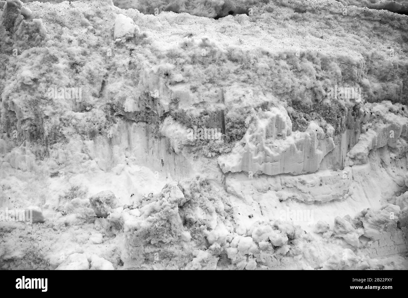 Snow covered ice ground in winter, risk and nature Stock Photo - Alamy