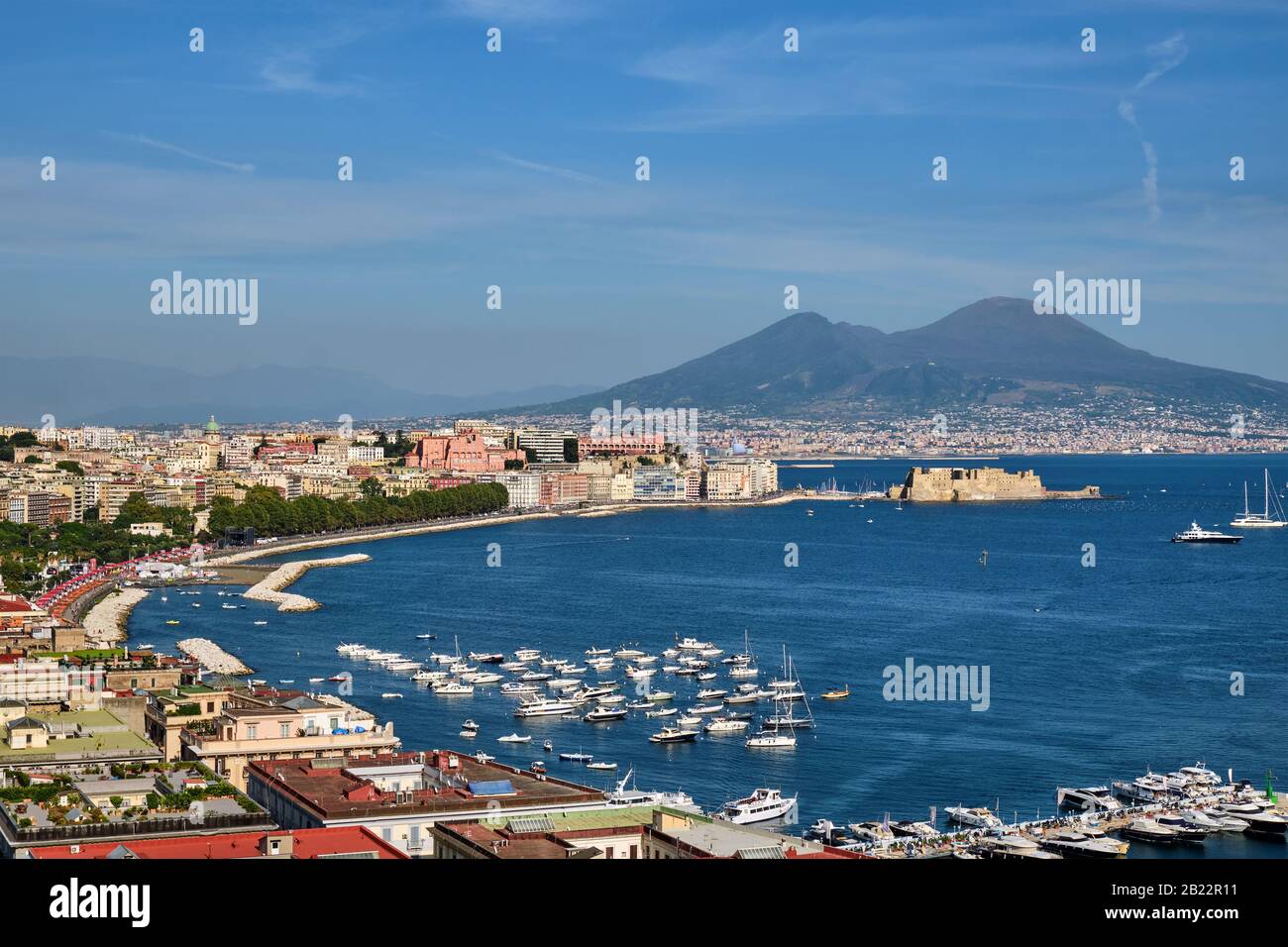 The gulf of Naples with Mount Vesuvius in the back Stock Photo - Alamy