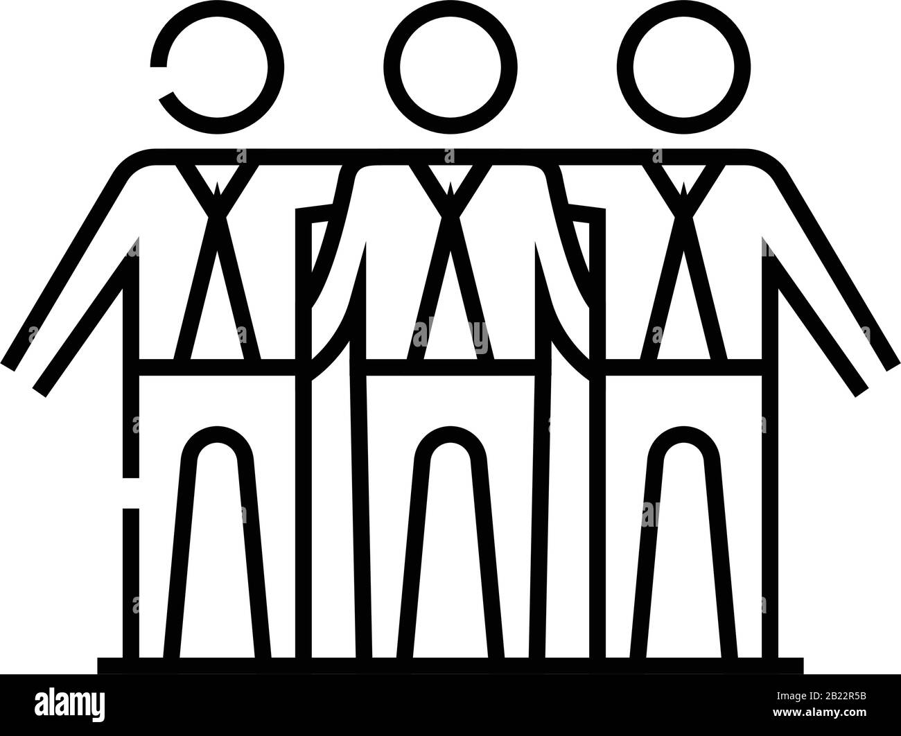 Participants line icon, concept sign, outline vector illustration ...