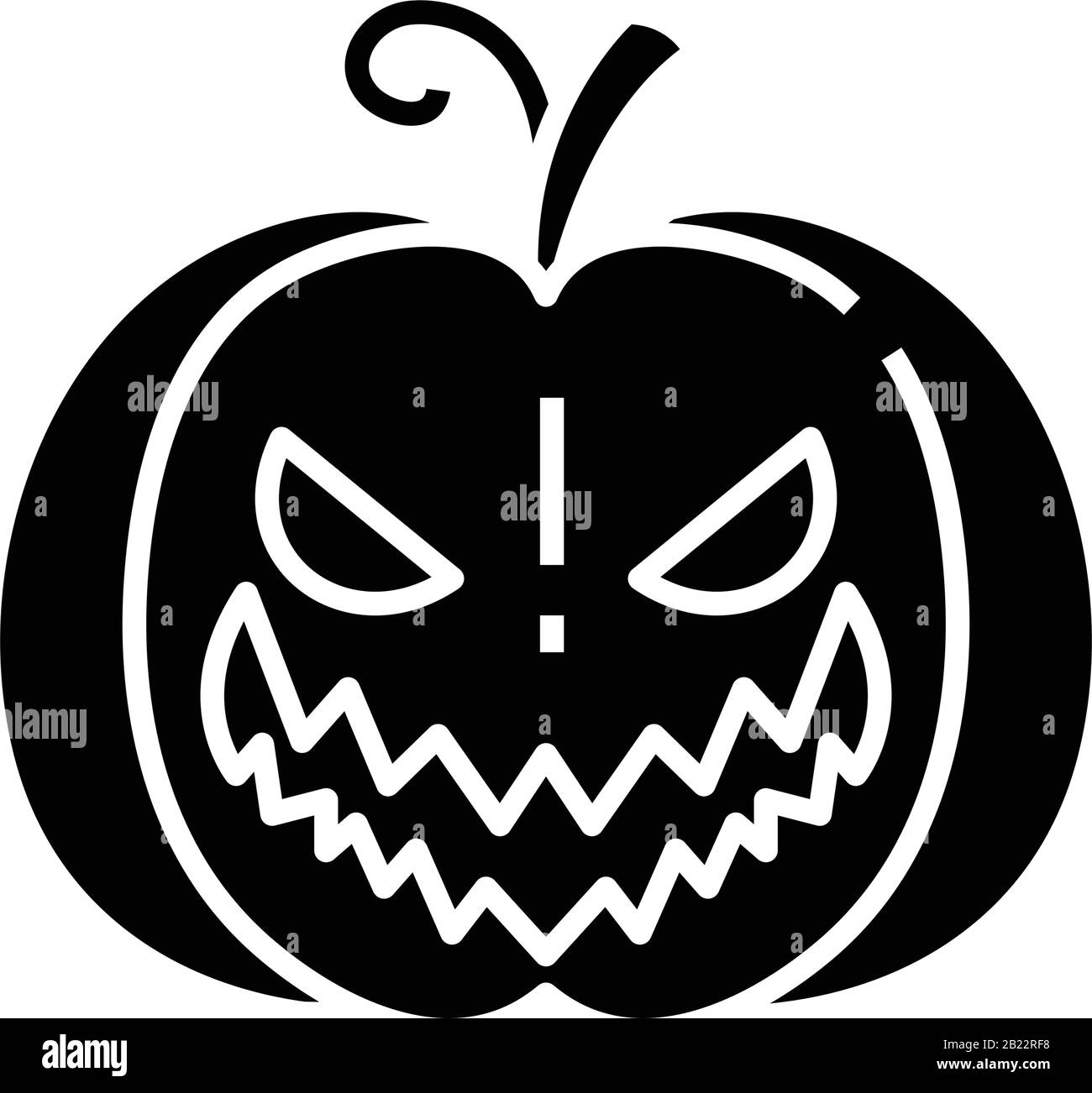 Evil pumpkin black icon, concept illustration, vector flat symbol ...