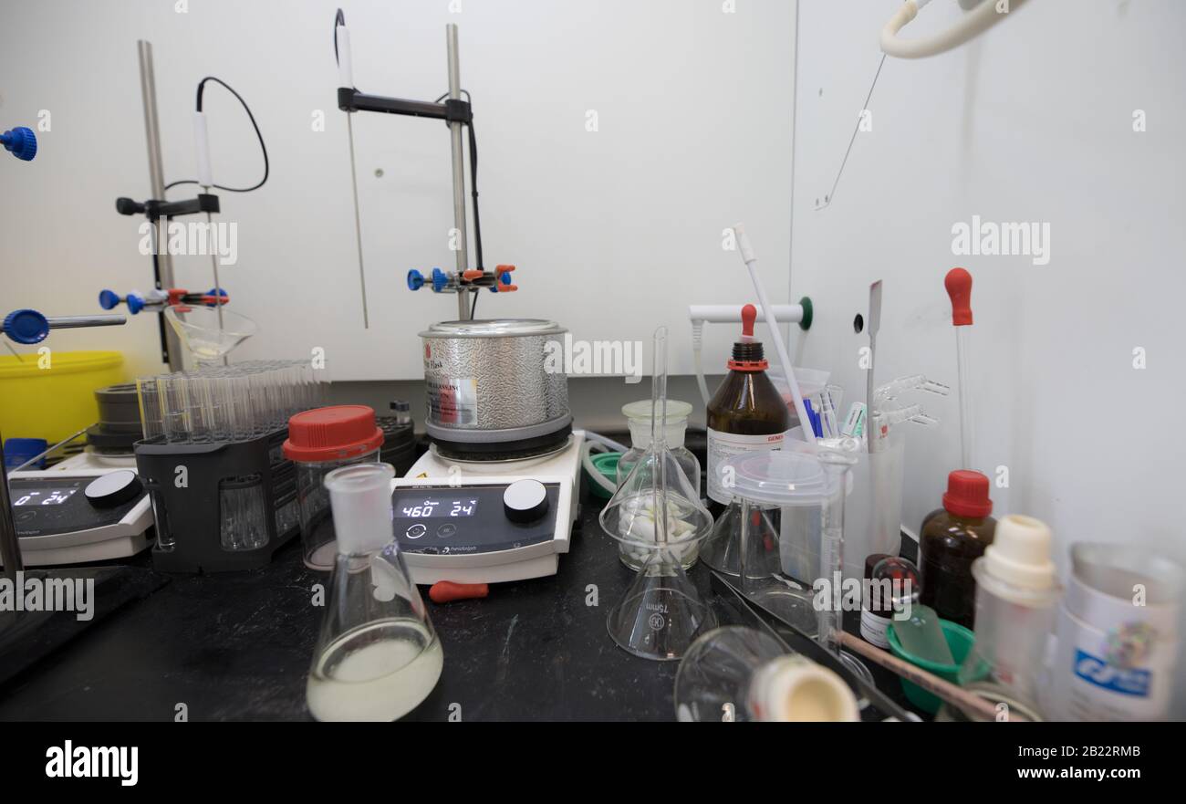 BEIJING, CHINA - JUNE 03, 2019: Modern drug manufacturing laboratory ...