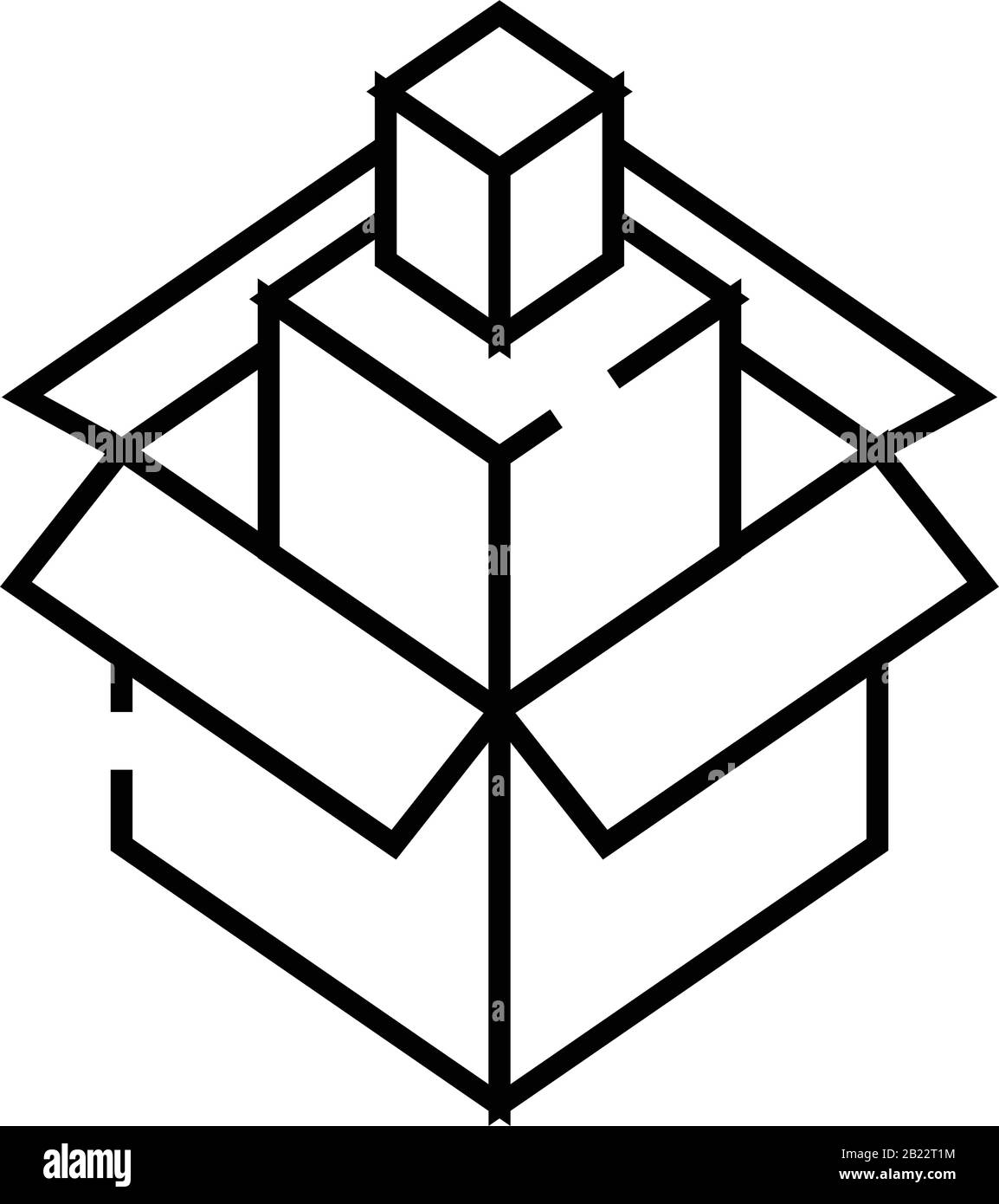 Multilayer package line icon, concept sign, outline vector illustration ...