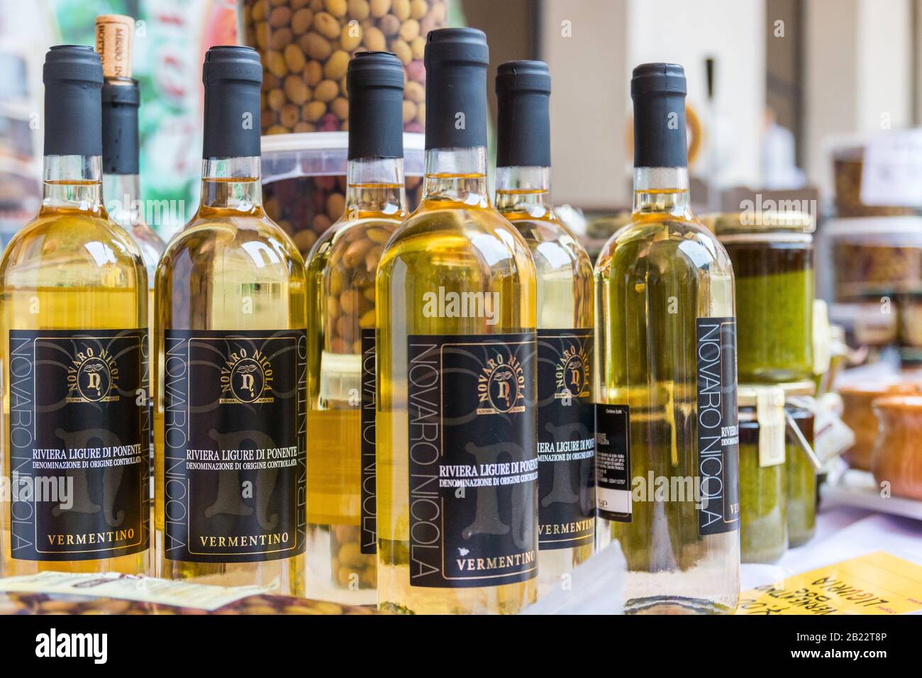 Glimpse of the historic center of the Ligurian village of Finalborgo ...