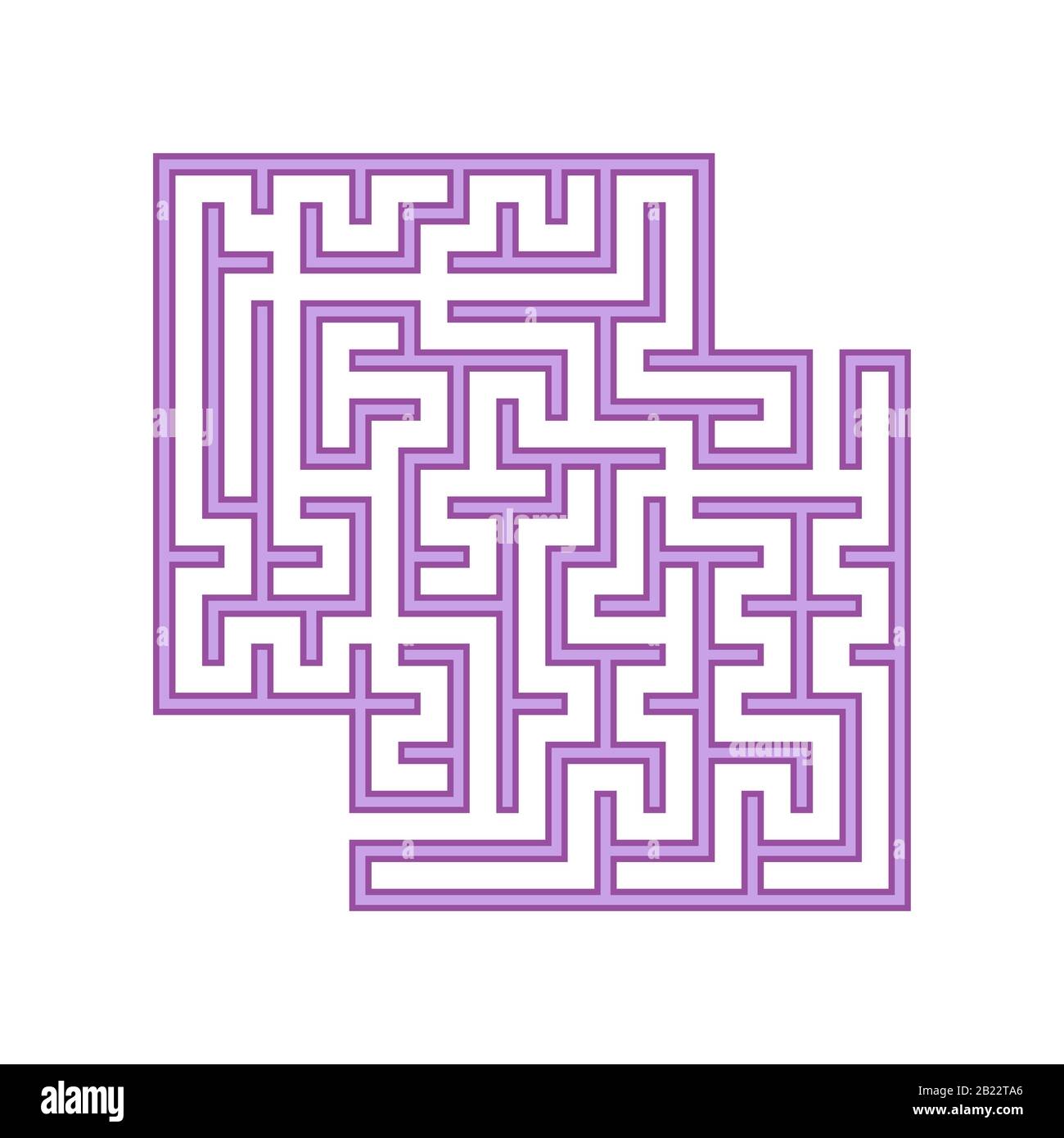 Purple square labyrinth. A game for children. Simple flat vector ...