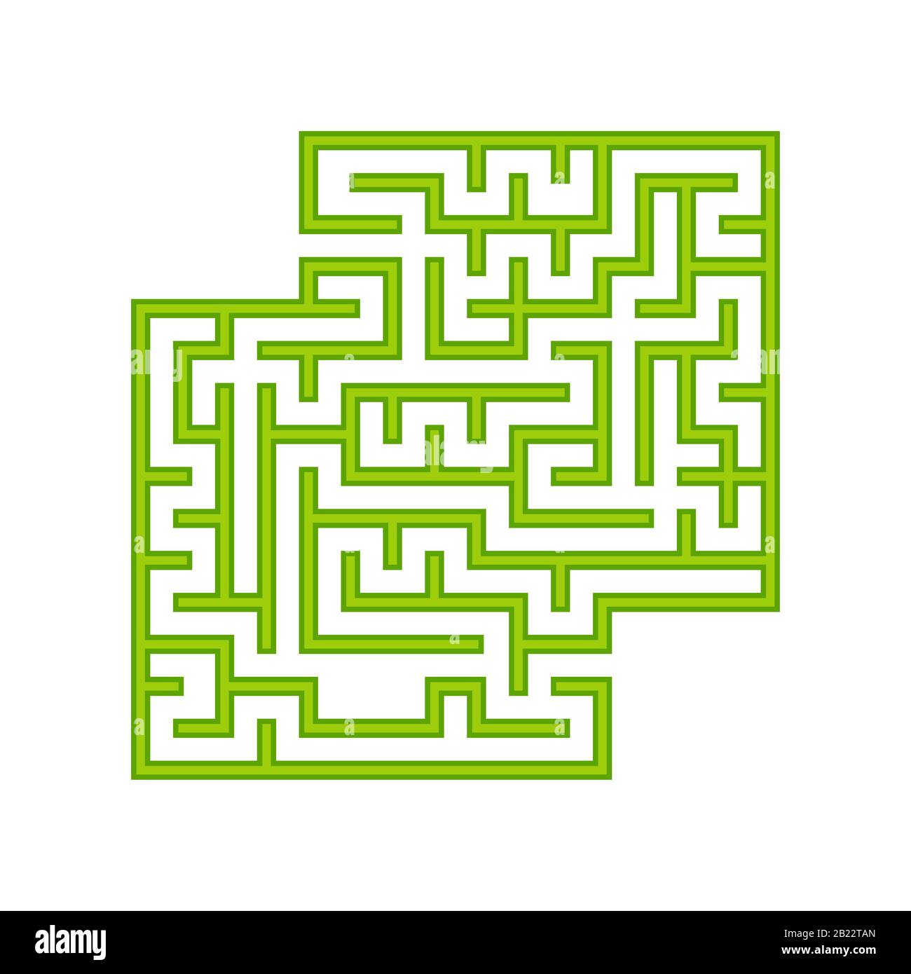 Green square labyrinth. A game for children. Simple flat vector ...