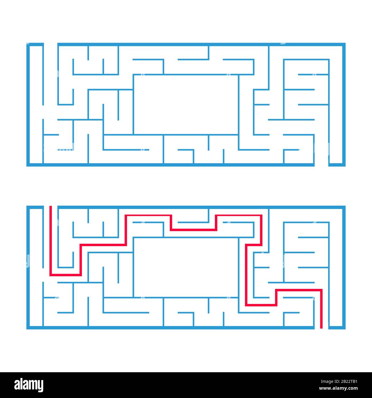 Rectangular labyrinth, maze. An interesting and useful game for preschoolers. An easy puzzle ...