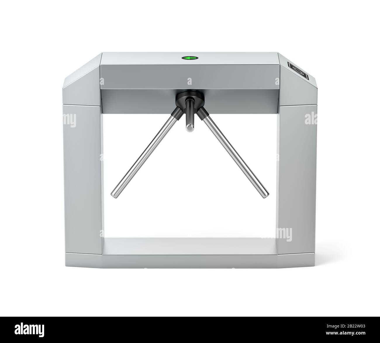 Side view of electronic turnstile on white background Stock Photo - Alamy