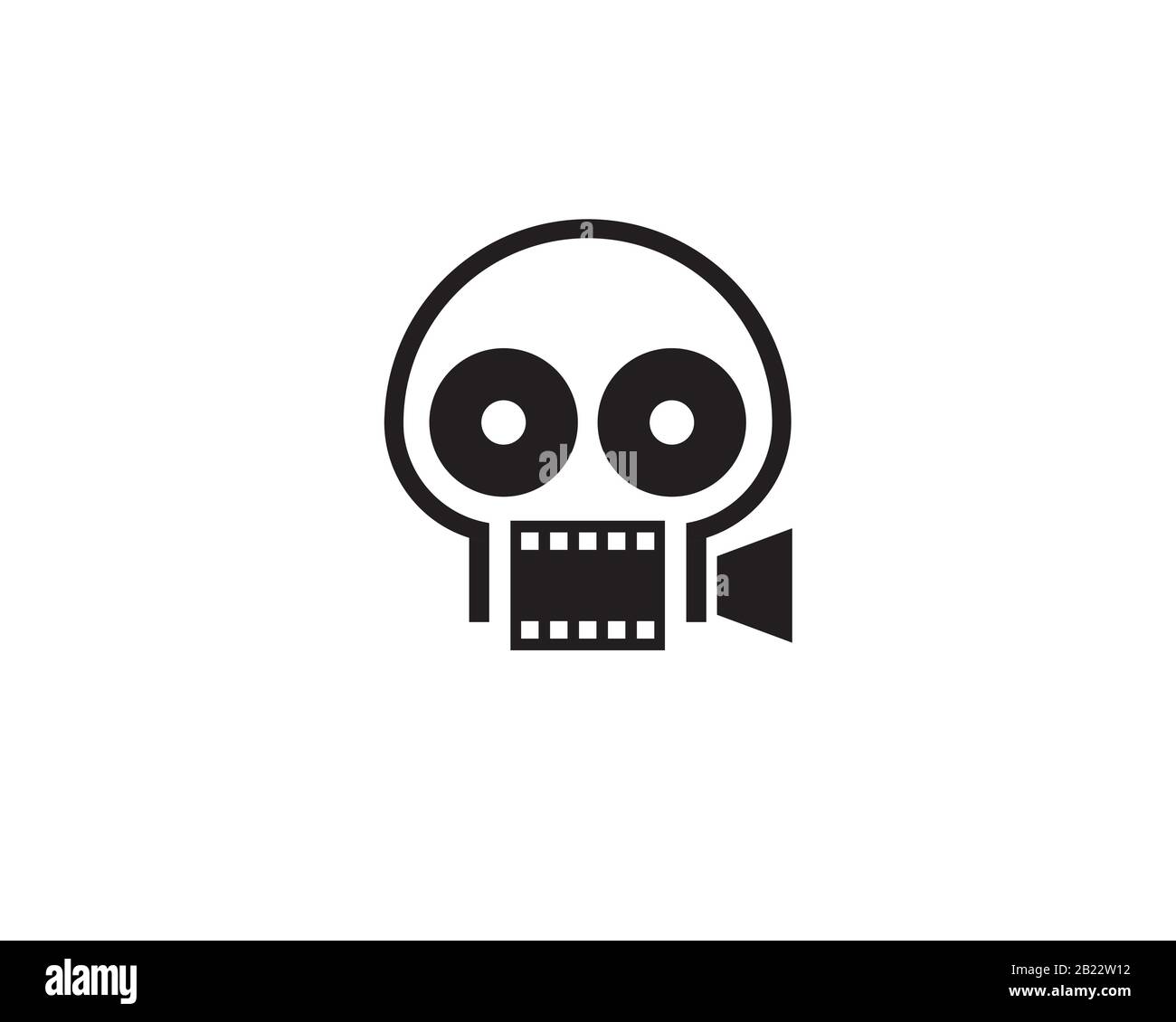 camera recorder with big eyes as reel showing horror movie logo Stock ...