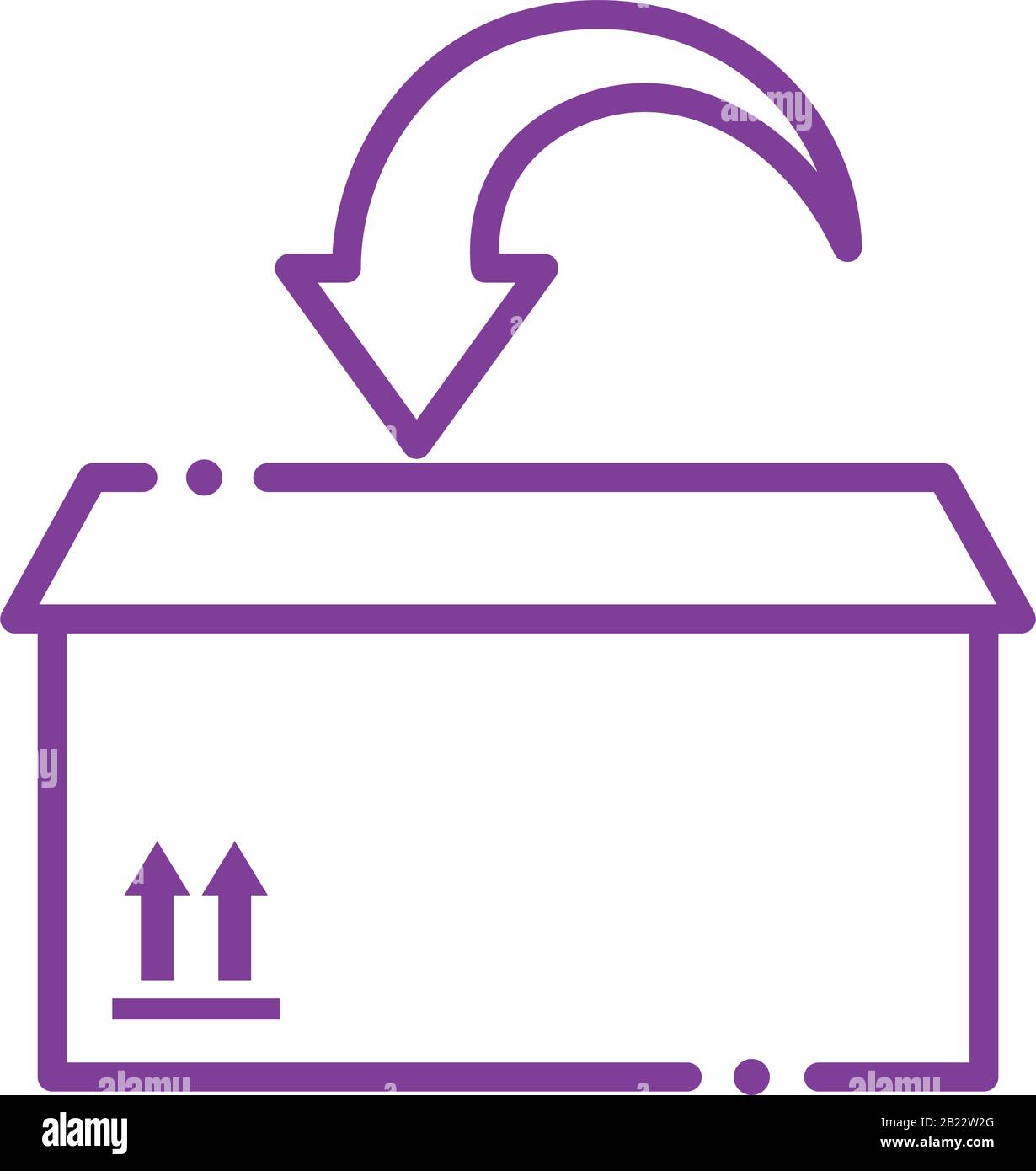 Isolated delivery box and arrow line style icon vector design Stock ...